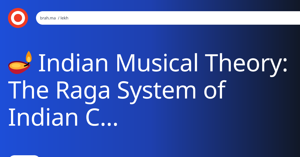 🪔 Indian Musical Theory: The Raga System of Indian C... | Brah.ma